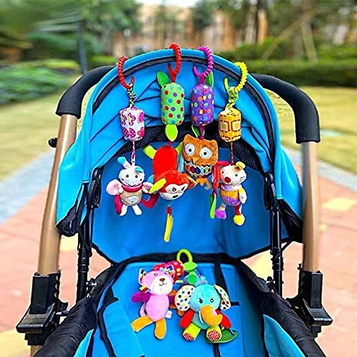 BornCare Baby Crib Hanging Plush Toys with Rattle c-Clip, with teether 0 to 24 mths