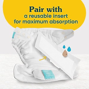 Charlie Banana Absorbent Disposable Inserts for Cloth Diapers, Hybrid Cloth Diaper System, 32-Pack