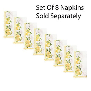 Newbridge Lemon Orchard Farmhouse Bordered Fabric Tablecloth - Fresh Lemon Vine Border Stain and Wrinkle Resistant Tablecloth, 60 Inch x 84 Inch Oblong/Rectangle