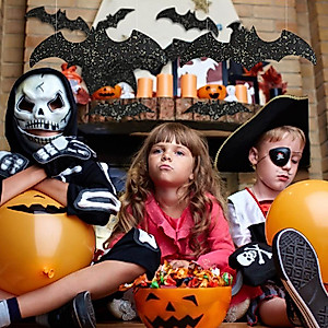 CCINEE 3D Halloween Hanging Bats Decoration,Large Glittery Bat Wall Decal Stickers for Halloween Party Decor Supply,36PCS