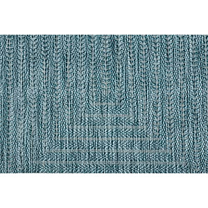 Adiva Rugs Outdoor Indoor Area Rug, Weather Resistant, Easy to Clean, Stain Resistant Floor Mat for Dining Room, Backyard, Deck, Patio (Aqua Weiss, 2' x 3')