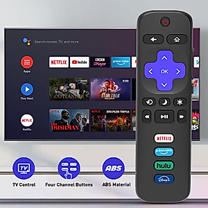 【Pack of 2】 Replacement Remote Control for Roku TV, Compatible for TCL/Hisense/Onn/Sharp/Insignia/Element/Philips Roku Series Smart TVs (Not for Roku Stick and Box)