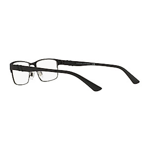 Polo Ralph Lauren Men's PH1147 Rectangular Prescription Eyewear Frames, Matte Black/Demo Lens, 56 mm