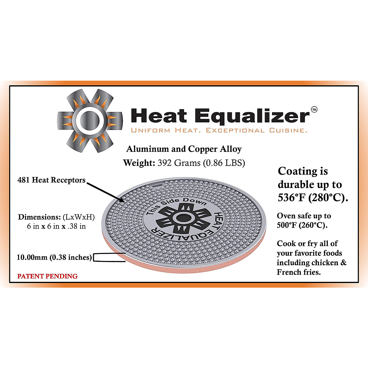 6 inch None Stick Copper finish Heat Equalizer-Heat Diffuser for Gas Stoves – Aluminum & Copper Alloy Hot Plate for Even Cooking-Burner Cover & Simmer Plate