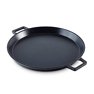 DASH Zakarian 13" Nonstick Cast Iron Frying Pan, Dual Handle Skillet with Titanium Ceramic Coating, Black