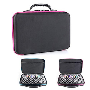 EVA Storage Box 60 Slot Diamond Painting Storage Case Tool Diamond Painting Bag Beads Organizer Accessories 60 Grids Shockproof High Capacity Hand Bag Zipper Design(Blue)