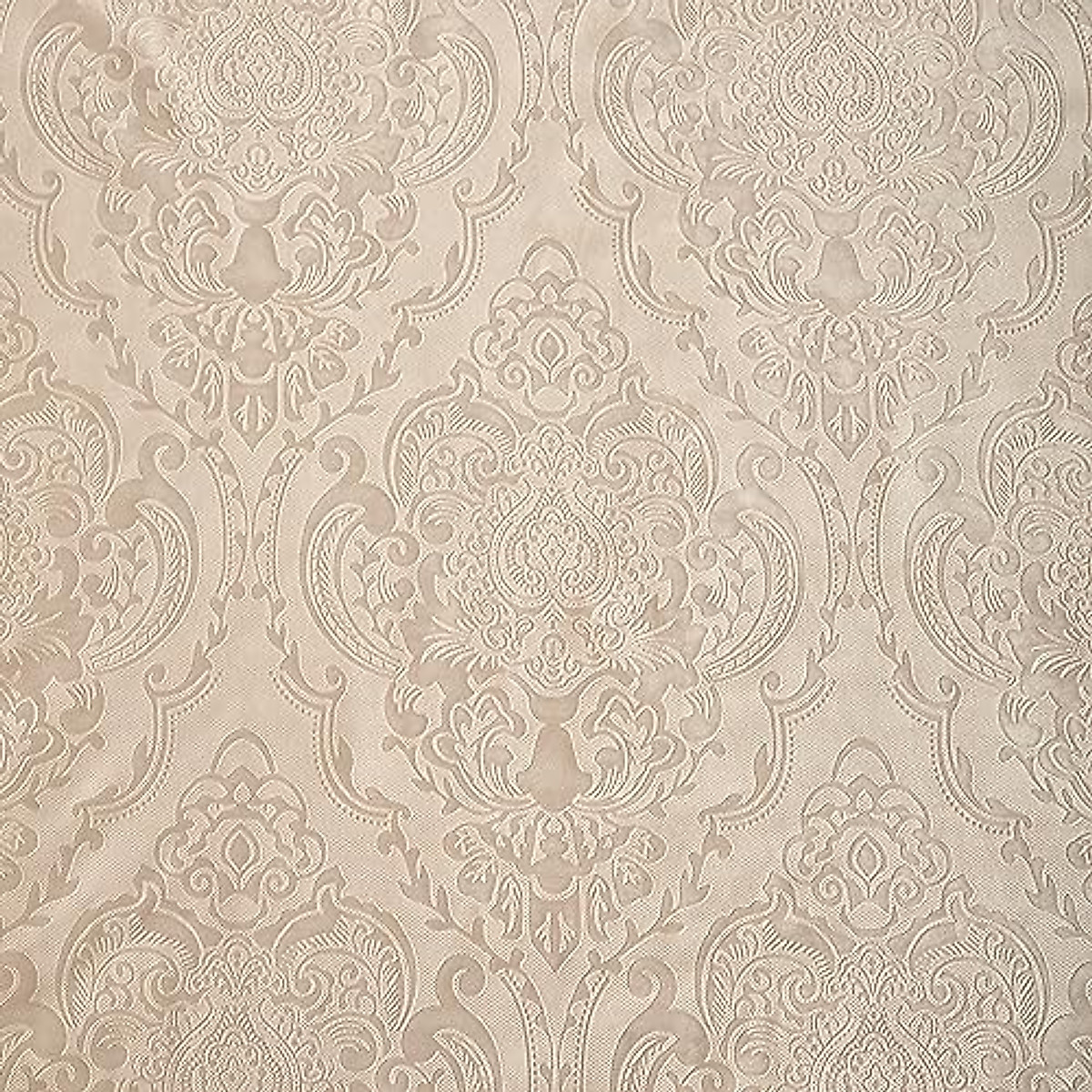 GIGIZAZA Beige Velvet Curtains 84 Inch Long for Living Room,2 Panels Luxury Boho Drapes Flower Embossed Blackout Window Curtain for Living Room Back Tab Thermal for Bedroom