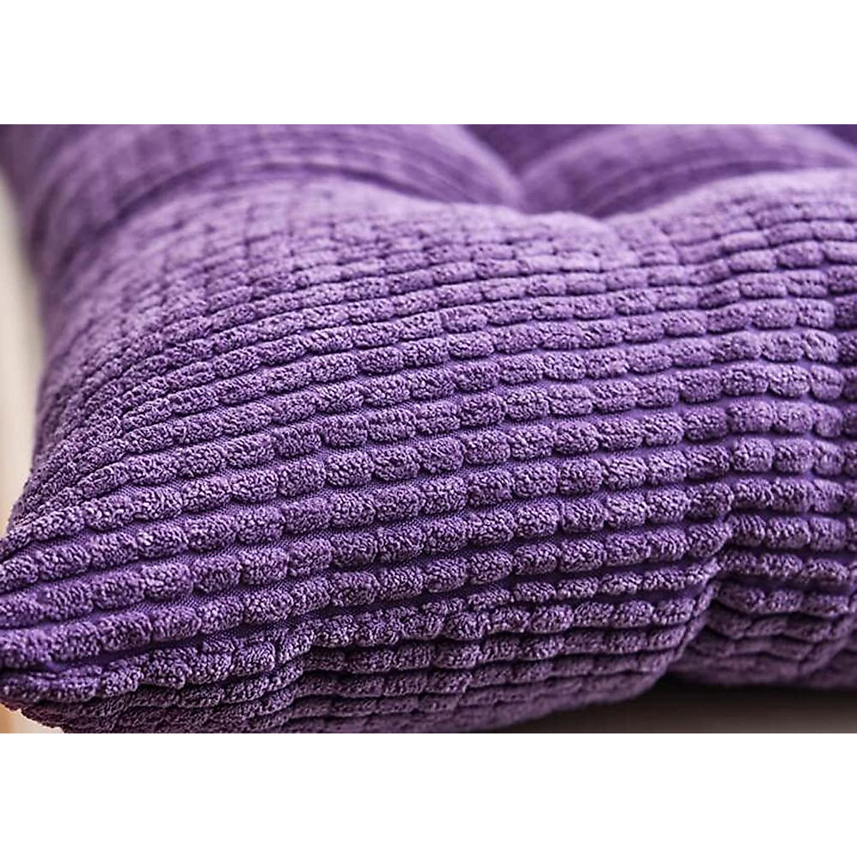 Corduroy Chair Cushion with Ties, Nonslip Tufted Seat Cushions Kitchen Dining Chair Pads with Ties Office Car Sitting Chair Pads (17in X 17in, Orange)