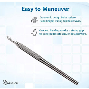 Premium Quality Round Scalpel Handle #4, Stainless Steel (Fits Size 20-26 Scalpel Blades)