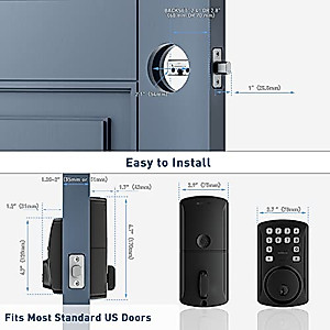 Signstek Keyless Entry Door Lock, Deadbolt Smart Lock, Electronic Keypad Deadbolt for Front Door, Office, Apartment, Easy-Installation, Auto Lock- Matte Black