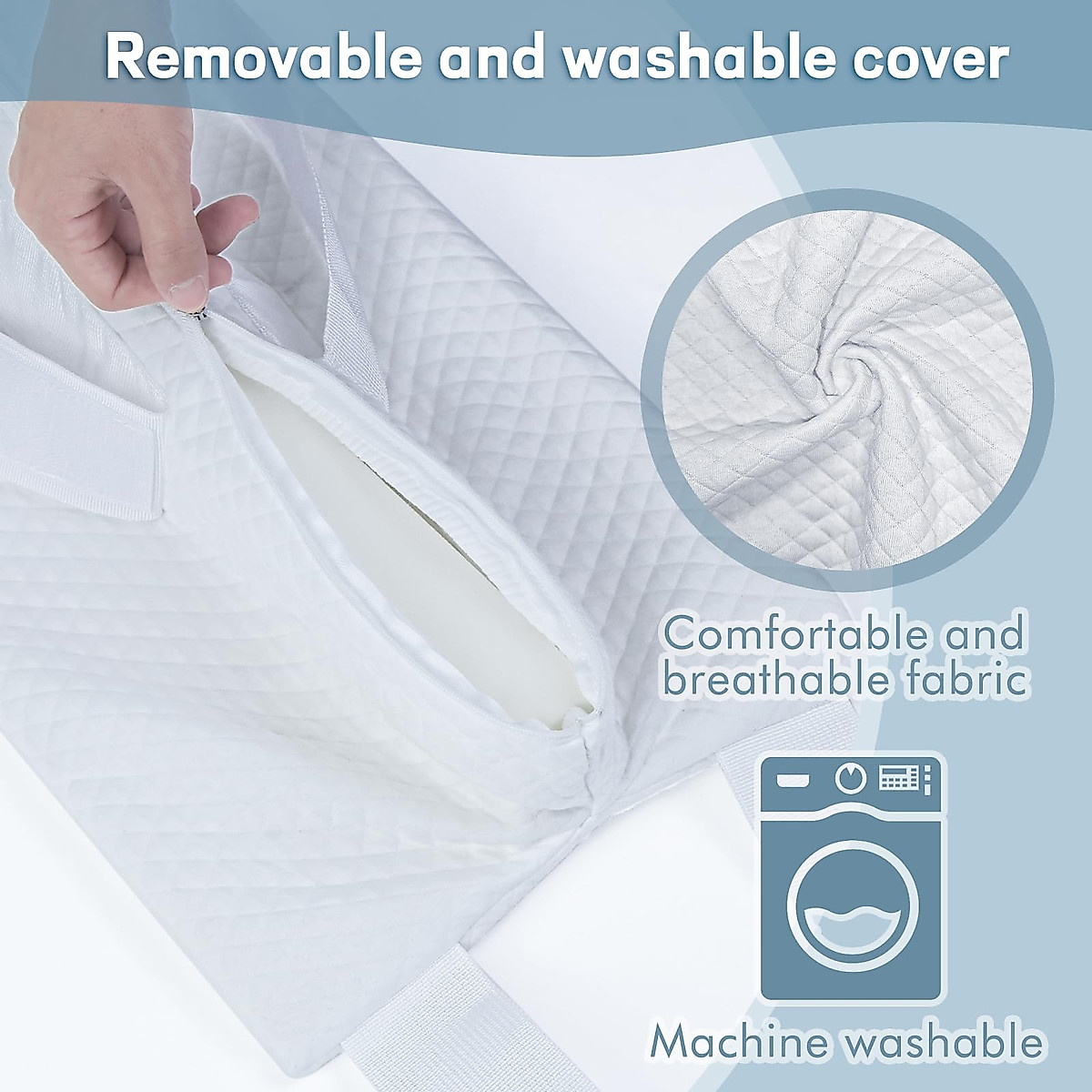 Siumir Twin to King Bed Converter Kit with Strap, 12'' Extra Wide Bed Bridge, Detachable and Machine-Washable Cover/Multiple Fixings/One-Piece Foam, Bed Connector for Stayover, Family Room