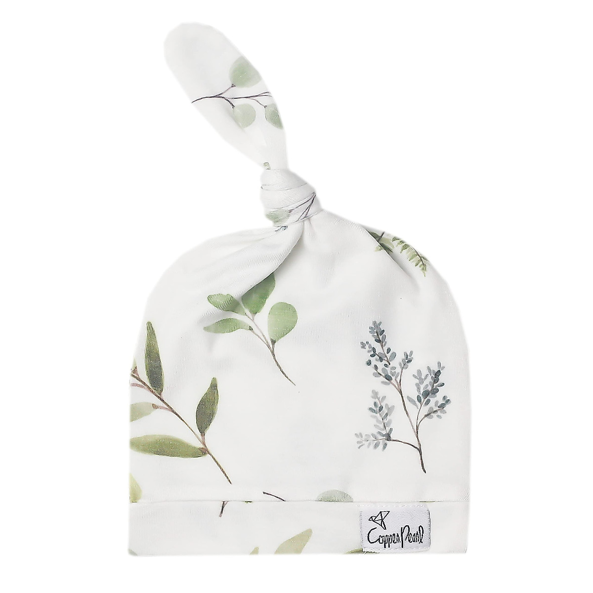 Copper Pearl Baby Beanie Hat Top Knot Stretchy Soft Haven