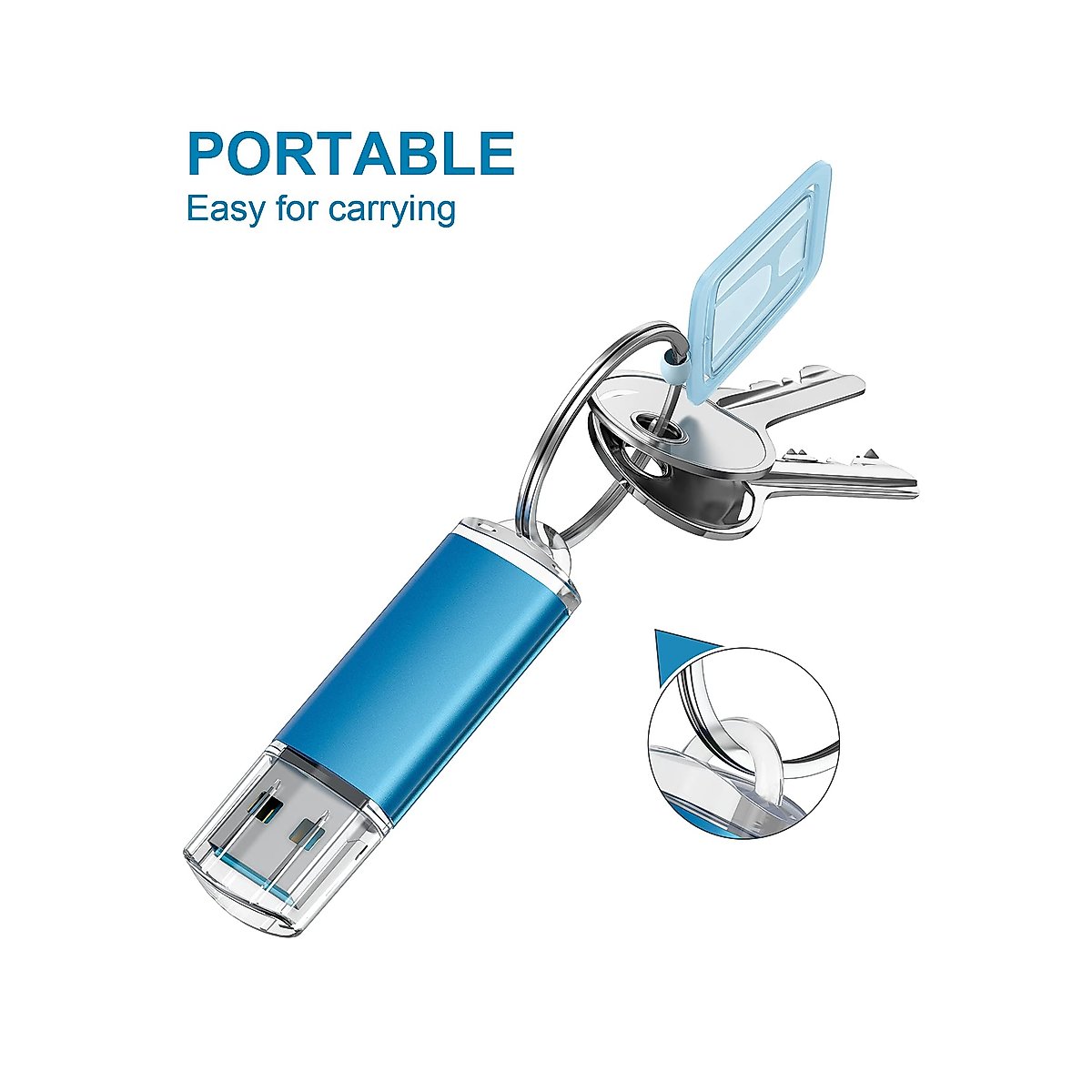 TOPESEL 128GB USB 3.0 Flash Drive, High Speed Thumb Drive USB Flash Drive USB Memory Stick for Data Storage (Blue)