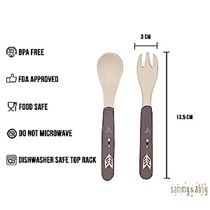 Kids 5 piece Dinnerware Set - Bamboo Toddler Dinner Set - Dishwasher Safe - The Perfect Childrens Dining Set With A Bowl, Plate, Cup And Utensils- Divided Plate Which Is Great For Fussy Eaters