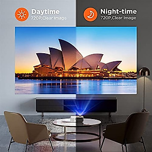 DROOS Mini Projector Portable WiFi Video Projector 720P Native 1080P Full Support, LED Projector with HDMI (Color : GC357, Size : (projectors)