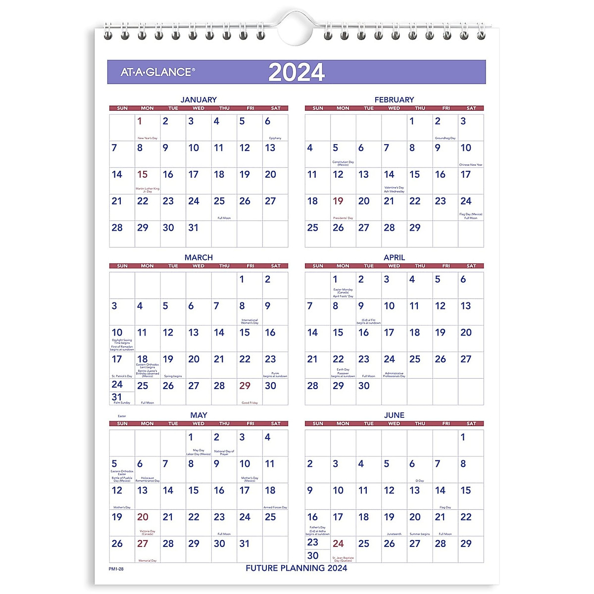 AT-A-GLANCE 2023 Wall & Desk Calendar, 8-1/2" x 11", Small, Unruled Blocks, Spiral Bound, Monthly (PM17028)