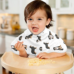 YYZZH Bernese Mountain Dog Muslin Burp Cloths for Baby 2 Pack 100% Cotton Baby Washcloths Bibs for Boy Girl