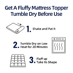 Mattress Topper Full for Back Pain, Extra Thick Mattress Pad Cover, Plush Pillow Top, Deep Elastic Pocket, White
