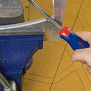 WORKPRO W051005 Round File, 8 In., High Carbon Hardened Steel w/Rubber Grip Handle, Used to Form and Shape Holes and Curves (Single Pack)