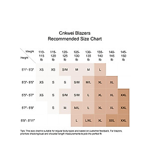 Cnkwei Womens Casual Blazers Open Front Long Sleeve Lapel Collar Work Office Jacket Black