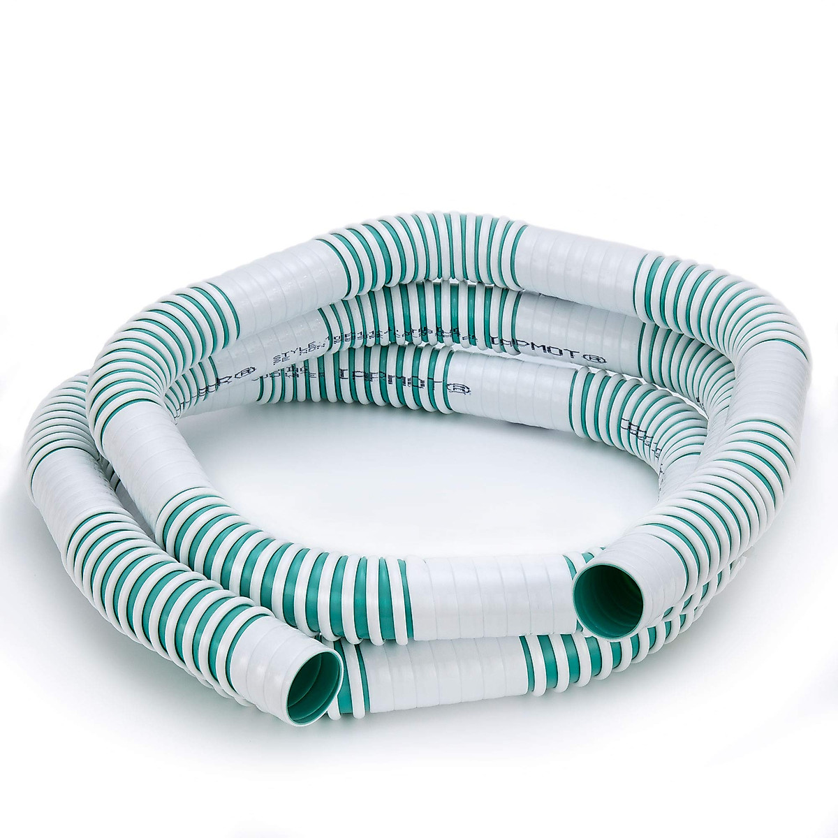 RecPro RV Fresh Water Fill Hose 1 1/4" | Freshwater Line | Fresh Water Hose | Ribbed with Flat Smooth Sections | Concession Water Tank Parts (10 Feet, With Hose Clamps)