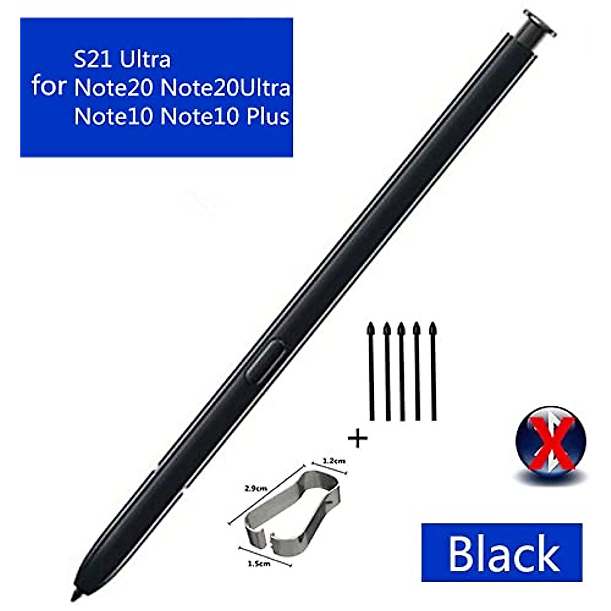 A-creator Galaxy S21 Ultra S Pen for Samsung Galaxy S21 Ultra 5G 6.8'' Note20 Note20 Ultra 5G Note10 Note10 Plus 5G (Without Bluetooth)(S Pen/Black)