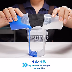 BBDINO Silicone Mold Making Kit,Liquid Silicone for Mold Making 30A Sapphire Blue,High Strength Silicone Rubber Mold Making Kit,1:1 by Volume Ideal for Casting Resin/Jewelry Silicone Molds 4.4 lbs