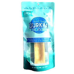 Jumbo Size (7-8ozs), Durkha, Himalayan Chews. Long Lasting, Yak Cheese Chews for Large Dogs & Aggressive Chewers, Natural, Healthy Cheese Stick | Does Not Stain Carpets or Furnitures.