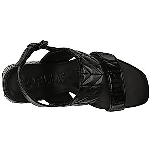 Karl Lagerfeld Paris Women's Sarina Open Toe Leather Heeled Sandal, Black Quilted, 7