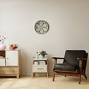 Kiwi Homie Round Woven Seagrass Wall Decor Basket Trays, Flat Natural Boho Baskets Handmade For Living Room, Decorative Wicker Wall Bakets For Unique Hanging Wall Art (15.94, Camellia)