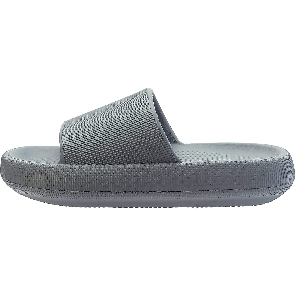 BRONAX Slides for Women and Men Soft Pillow House Home Slippers Slipers Sleepers Sandals for Indoor Outdoor Comfy Cushioned Thick Sole 44-45 Grey
