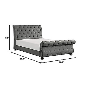 Lexicon Corbin Upholstered Sleigh Bed, Cal King, Gray