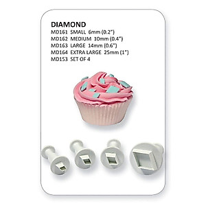 PME Diamond Plunger Cutters, Small, Medium, Large and XL Sizes, Set of 4