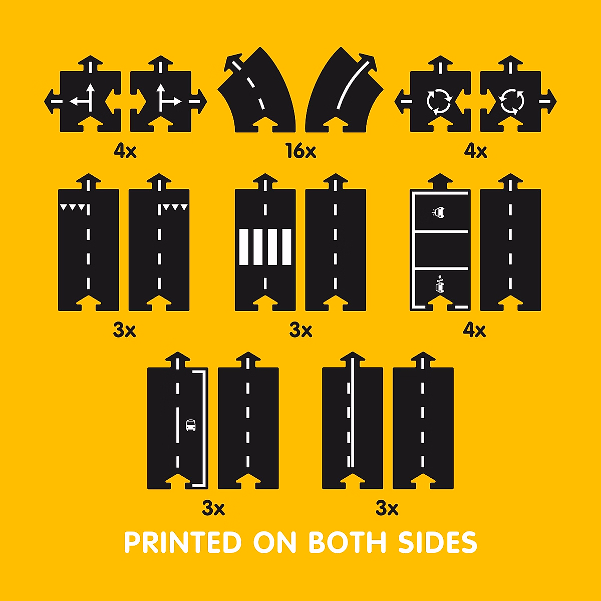 Waytoplay King of The Road, 40 Piece Circuit for Toy Cars - Flexible, Indestructible, and Waterproof - Modular Car Tracks - Made in The Netherlands