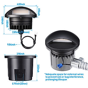 LEONLITE 6W Well Lights Landscape LED, Inground Lights Outdoor, Landscape Well Lighting, Low Voltage Landscape Light, IP67 Waterproof, Aluminum, 12-24V AC/DC, CRI90, 3000K Warm White, Black, Pack of 6