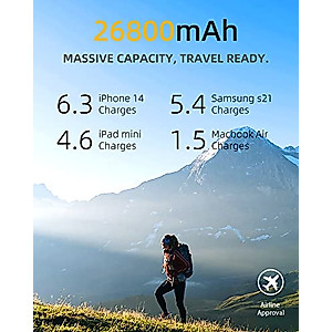 Portable MacBook Pro/Air Charger, imuto 100W Power Bank with 90W USB-C Charger Bundle, 99wh (26800mah) Portable Laptop Charger for Dell XPS, Lenovo, iPhone 14/13, Samsung, iPad Pro, Steam Deck, Switch