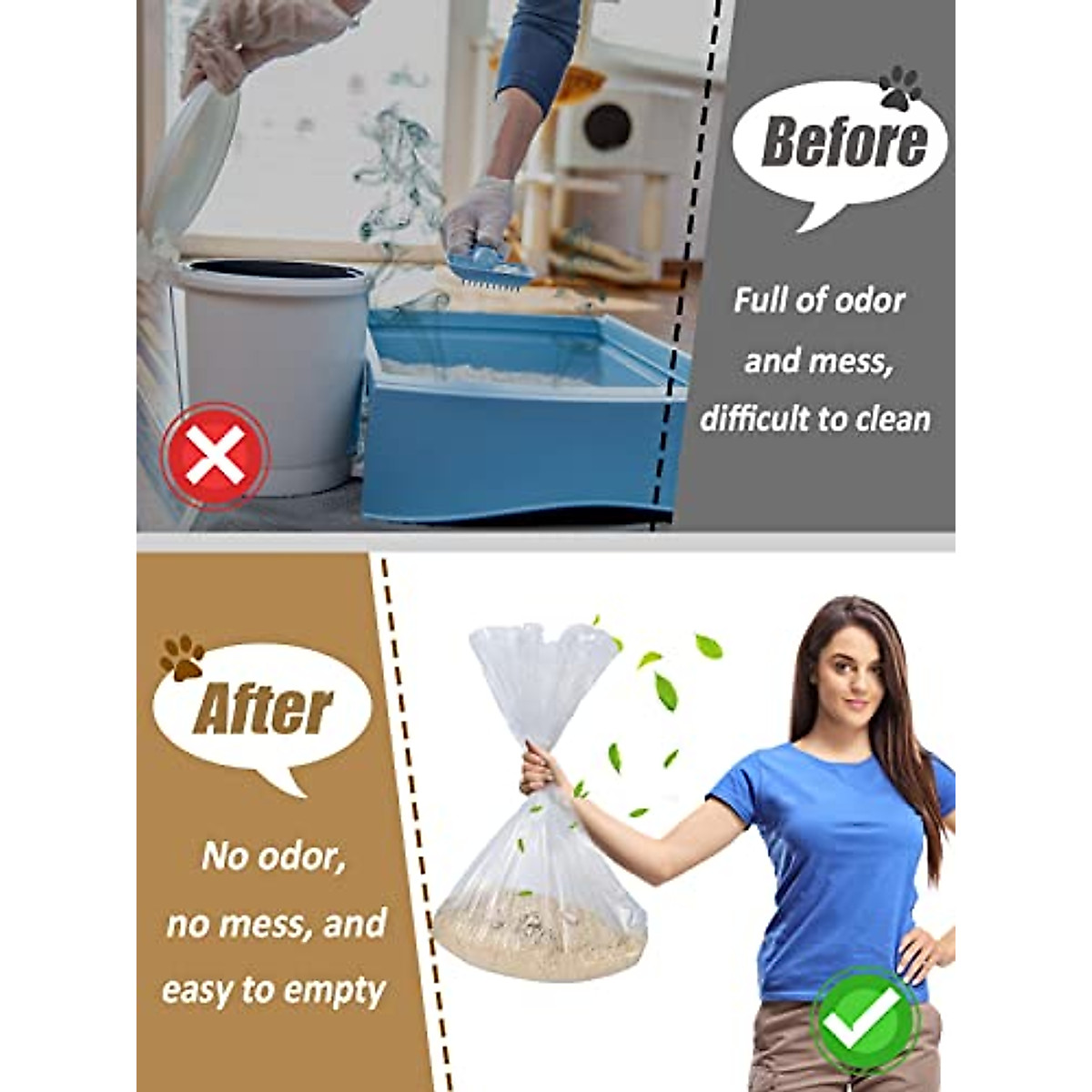 100 PCS Thickened Waste Drawer Liners for Litter Robot 4 All Litter-Robot Models, 9-11 Gallons, Durable Replacement Liner Bags for Disposal of Cat Waste