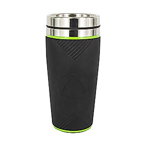 Paladone PP5688XB Xbox Insulated Travel Mug - Reusable 450ml Commuter Cup with Silicone Sleeve, Black