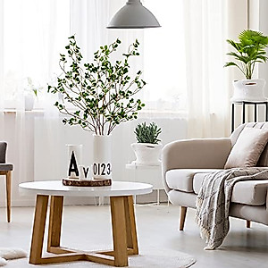 Sggvecsy 43’’ 4Pcs Artificial Ficus Branches Faux Leaf Spray Green Eucalytus Branches Artificial Greenery Stems Fake Ficus Twig Plants for Home Office Wedding Vase Filler Shop Decoration