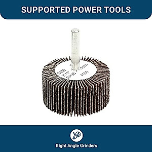 Benchmark Abrasives 2" x 1" Aluminum Oxide Flap Wheel with 1/4" Shank Mounted, Perfect for Woodworking Grinding Polishing Rust Paint Removal (10 Pack) - 40 Grit