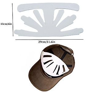 FKUMLUN 20 Pcs Baseball Caps Inserts Shapers,Plastic Hat Support Brim Holder Cap Inner Liner Holder,White for Women Men