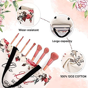 Silkfly 6 Pcs Bible Tote Bags for Women, Shoulder Scripture Religious Reusable Tote Bags Floral Verse Christian Tote Bag for Beach Market Travel Grocery Christmas Gift