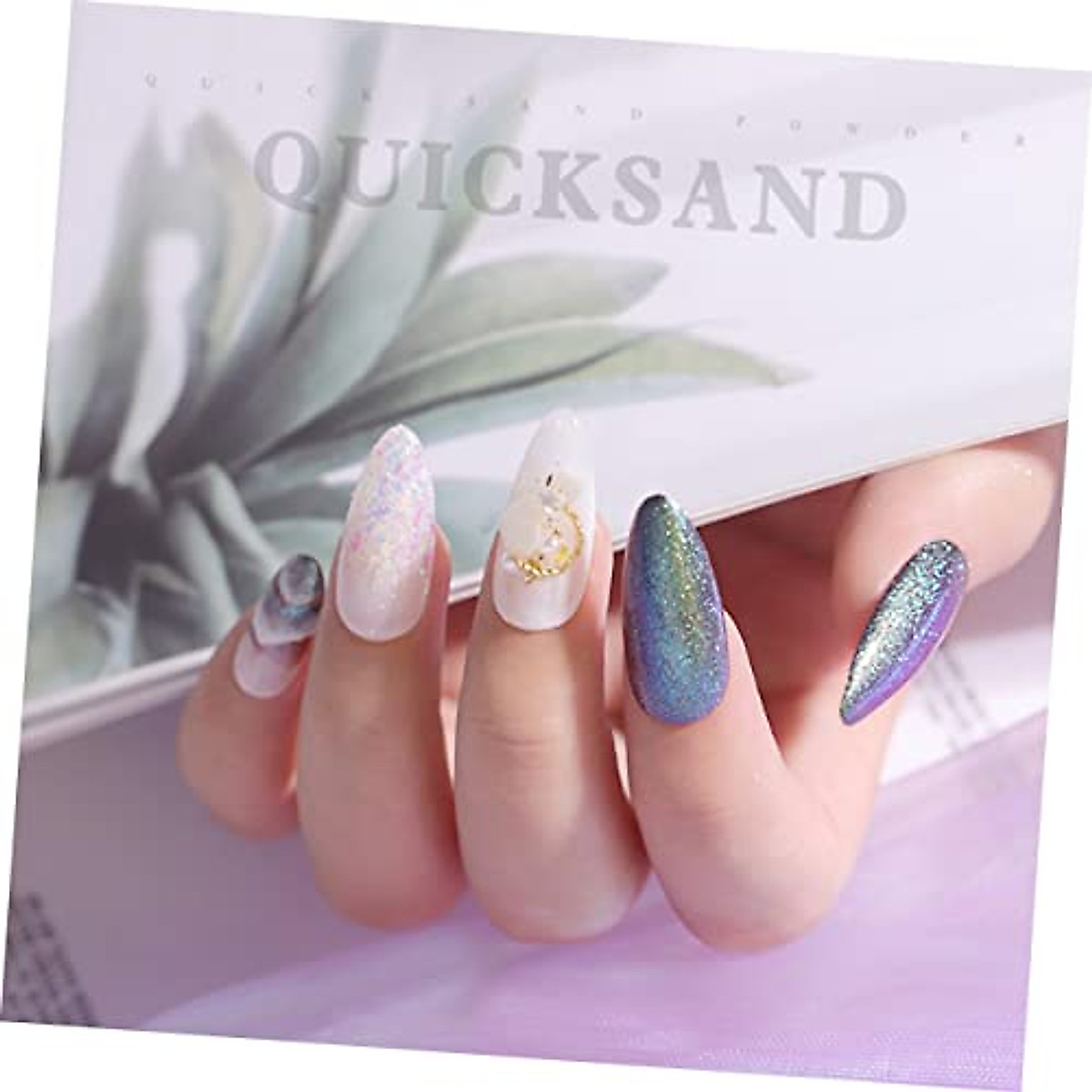 Lurrose 18 Pcs 6 Flash Suit Sequin Set Acrylic Nail Set Ar Accessories Nail Shining Sugar Effect Glitter Nail Glitter Powder DIY Manicure Accessories Manicure Quicksand Powder Pigment