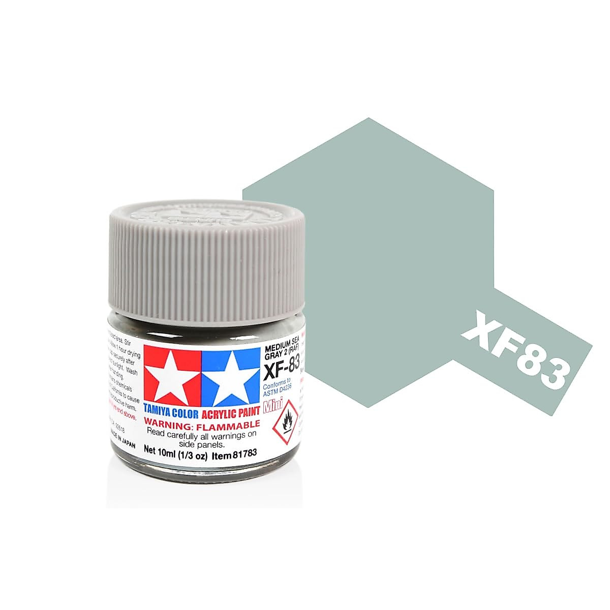 TAMIYA Acrylic Mini XF-83 Med Sea Gray 2 RAF 10ml Bottle TAM81783 Plastics Paint Acrylic