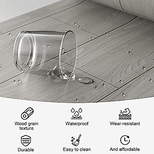 Guokller Peel-Stick-Vinyl-Floor-Tile, Self Adhesive Waterproof for Transfer Bathroom, Kitchen, Living Room, Bedroom-(Natural Grey Wood Grain) (23.7" x 197" (32.3 Sq.Ft), Natural Willow, 1)