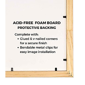 6x24 Frame White Solid Wood Picture Frame Width 1.5 Inches | Interior Frame Depth 0.5 Inches | Whitcomb Rustic Photo Frame Complete with UV Acrylic, Foam Board Backing & Hanging Hardware
