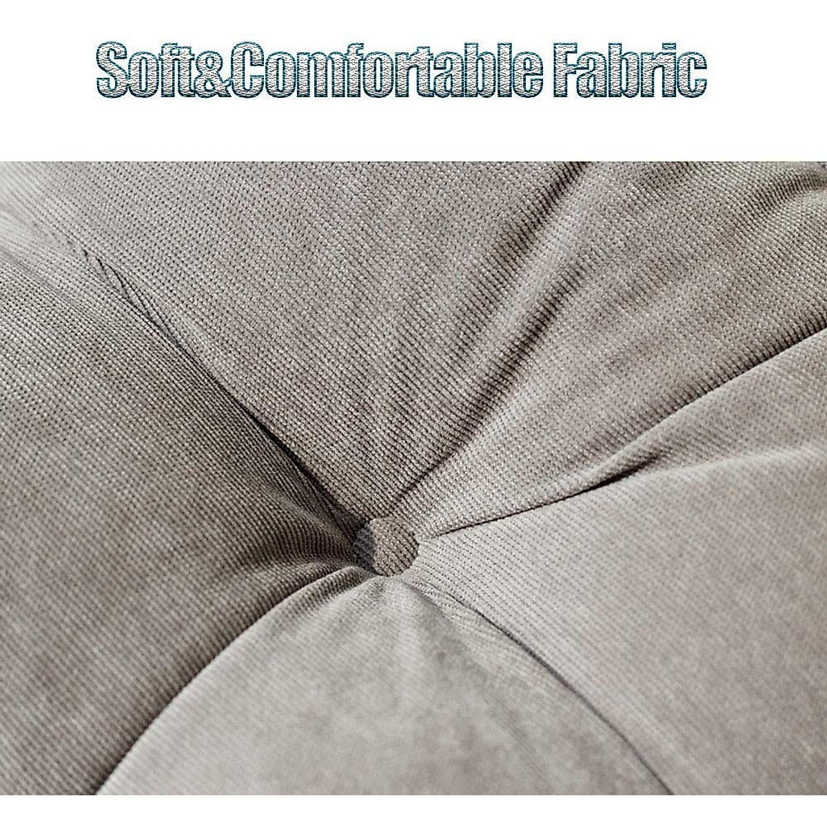 Nathime Soft Patio Outdoor Corduroy Chair Pad with Ties Home Decor Indoor Dining Chairs Cushion 18"×18"×3.6" Grey 1Pc