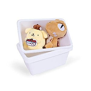 UNiPLAY Small Stackable Storage Bins for Closet Organizers, Food Organizer Bins, Pantry Storage and Toy Storage Organizer, (4-Pack), White