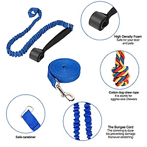 KLLOUZE Dog Bungee Tug Toy Hanging Dog Rope Toy Indoor Outdoor Pull Interactive Toys with 1 DIY Chew Rope for Small Medium to Large Dogs