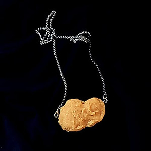 Fuqimanman2020 Imitation Food Fried Chicken Leg Nugget Pendant Necklace - Creative Party Jewelry for Women & Men
